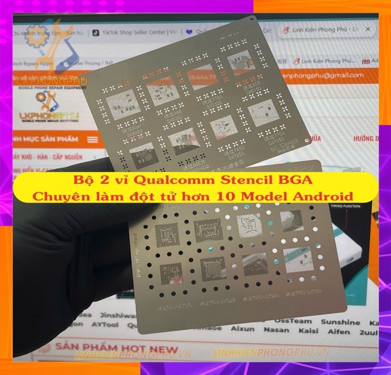 Bộ 2 Vỉ Chuyên làm Android Đột Tử Qualcomm BGA CPU Stencil Hơn 10 Model