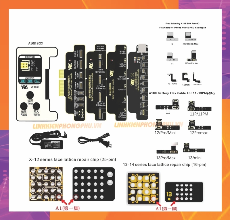 Cáp Fix % Pin AYTool 11 - 13ProMax Dùng Cho Box AY-A108