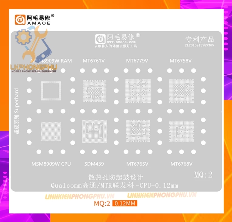 🔰Vỉ làm chân IC MTK/Qualcomm CPU RAM IC MQ:1 -> MQ:6